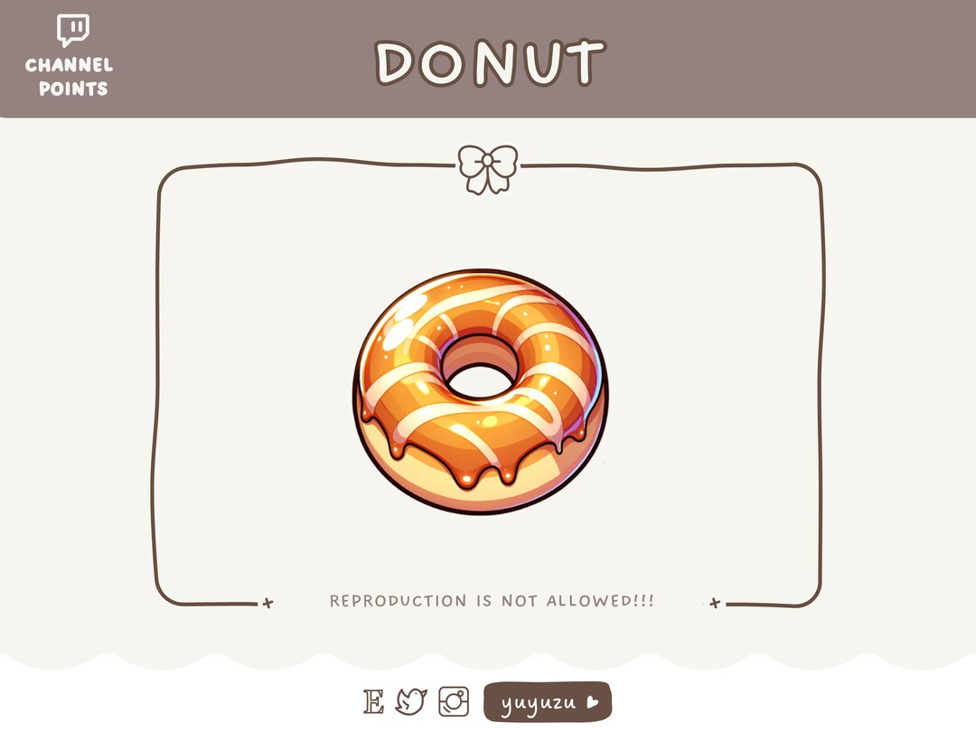 Donut Emote | Channel Points | Twitch, Youtube, Discord | Cute, Kawaii ...