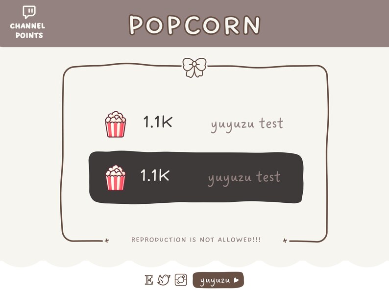 Popcorn | Emote | Channel Points | Twitch, Youtube, Discord | Cute ...