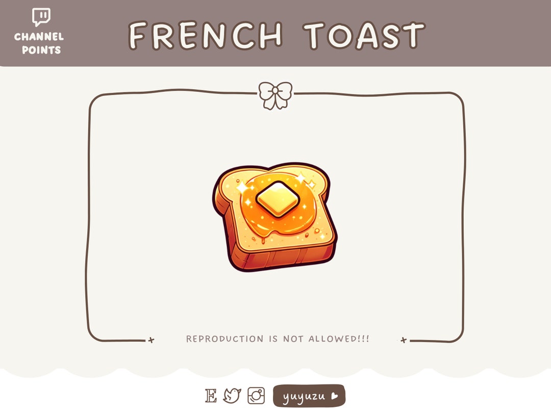 French Toast Emote | Channel Points | Twitch, Youtube, Discord | Cute ...
