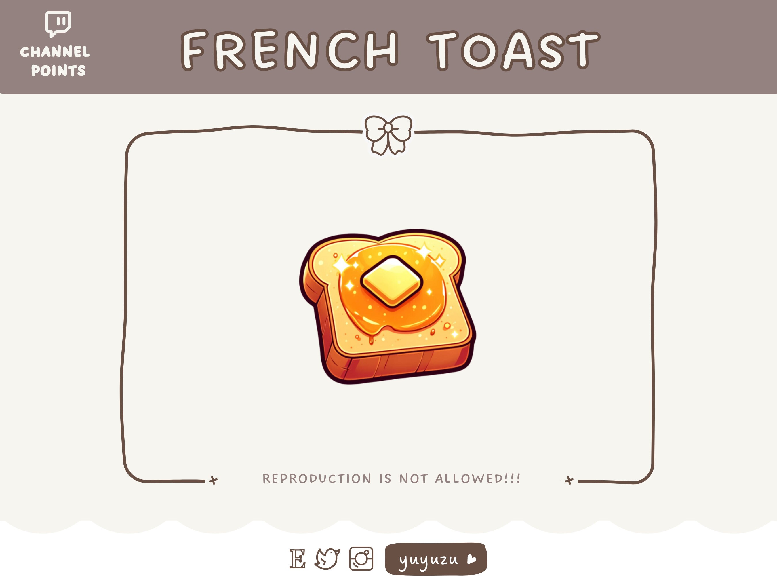 French Toast Emote | Channel Points | Twitch, Youtube, Discord | Cute ...