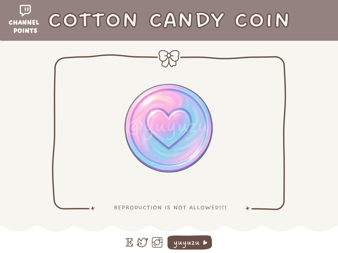 Cotton Candy Coin | Emote | Channel Points | Twitch, Youtube, Discord ...