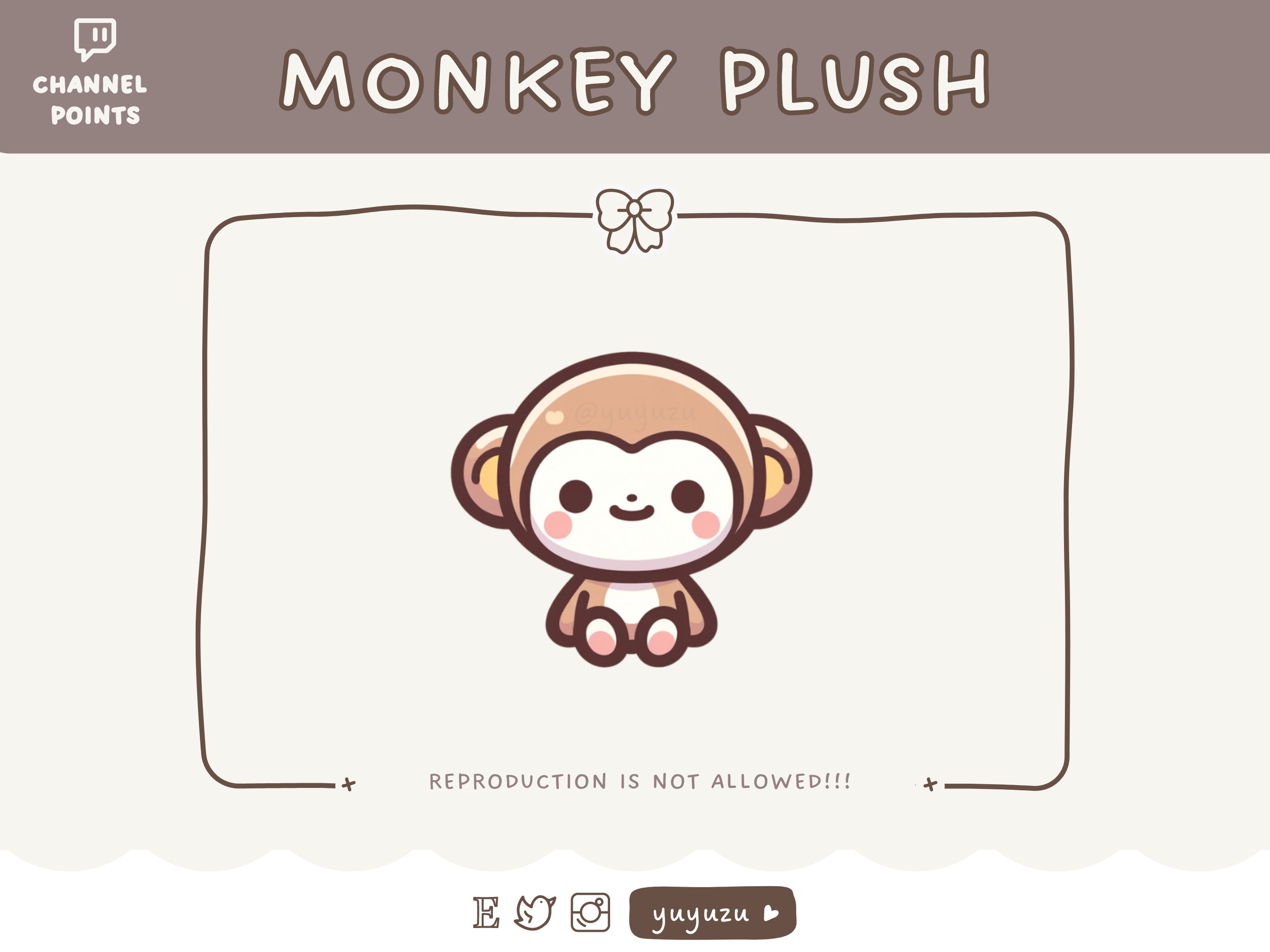 Monkey Plush | Channel Points | Twitch, Youtube, Discord | Cute, Kawaii ...
