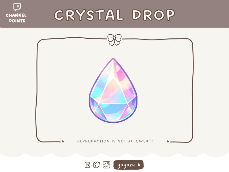 Crystal Drop | Emote | Channel Points | Twitch, Youtube, Discord | Cute ...