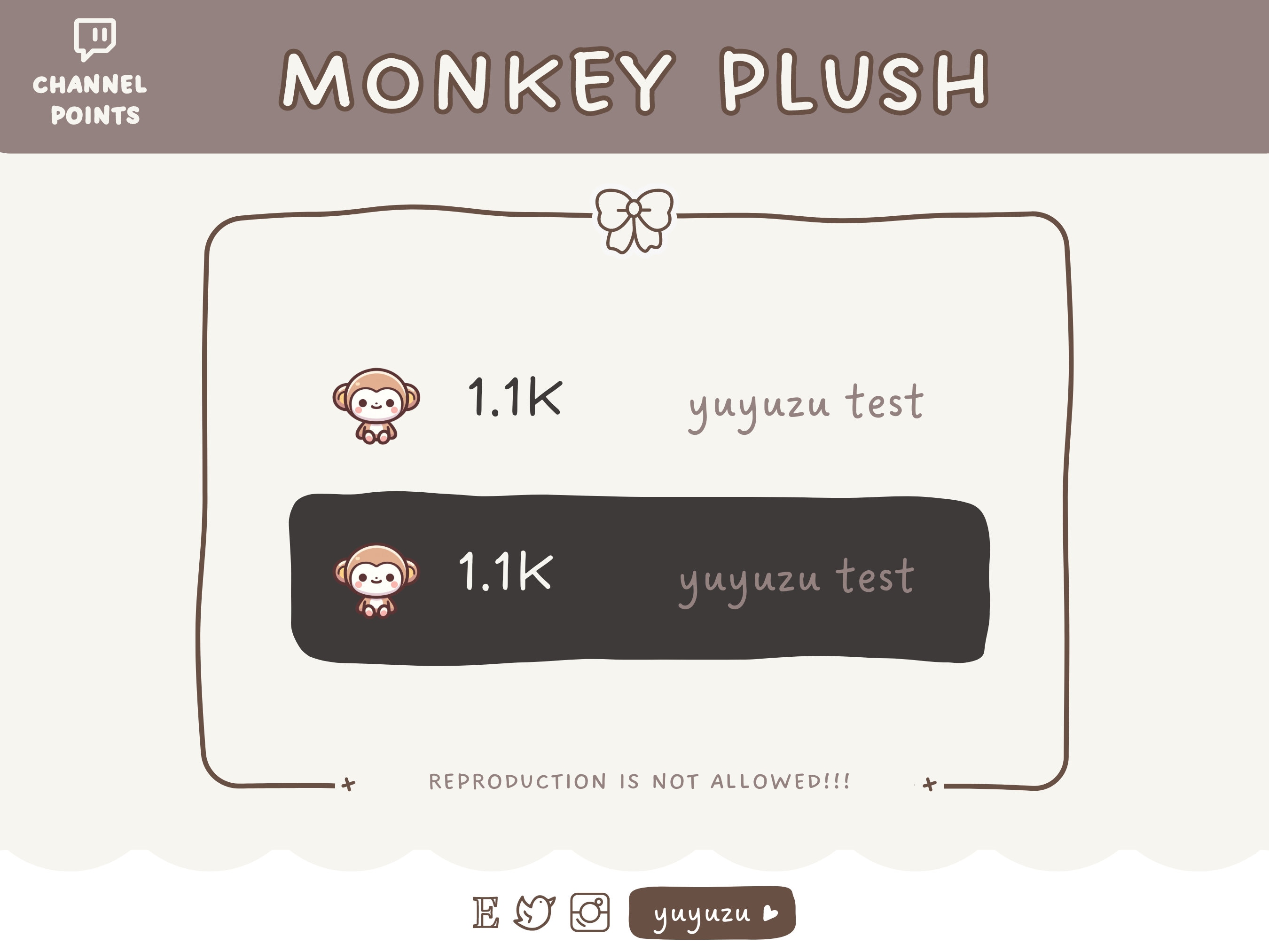Monkey Plush | Channel Points | Twitch, Youtube, Discord | Cute, Kawaii ...