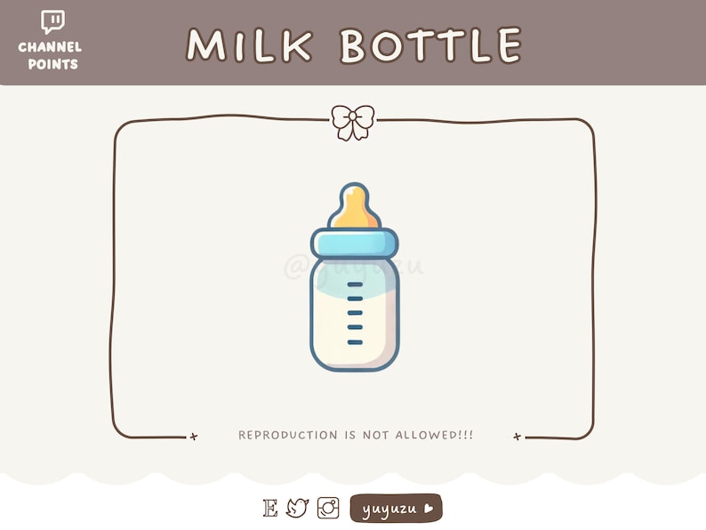 Milk Bottle | Emote | Channel Points | Twitch, Youtube, Discord | Cute ...