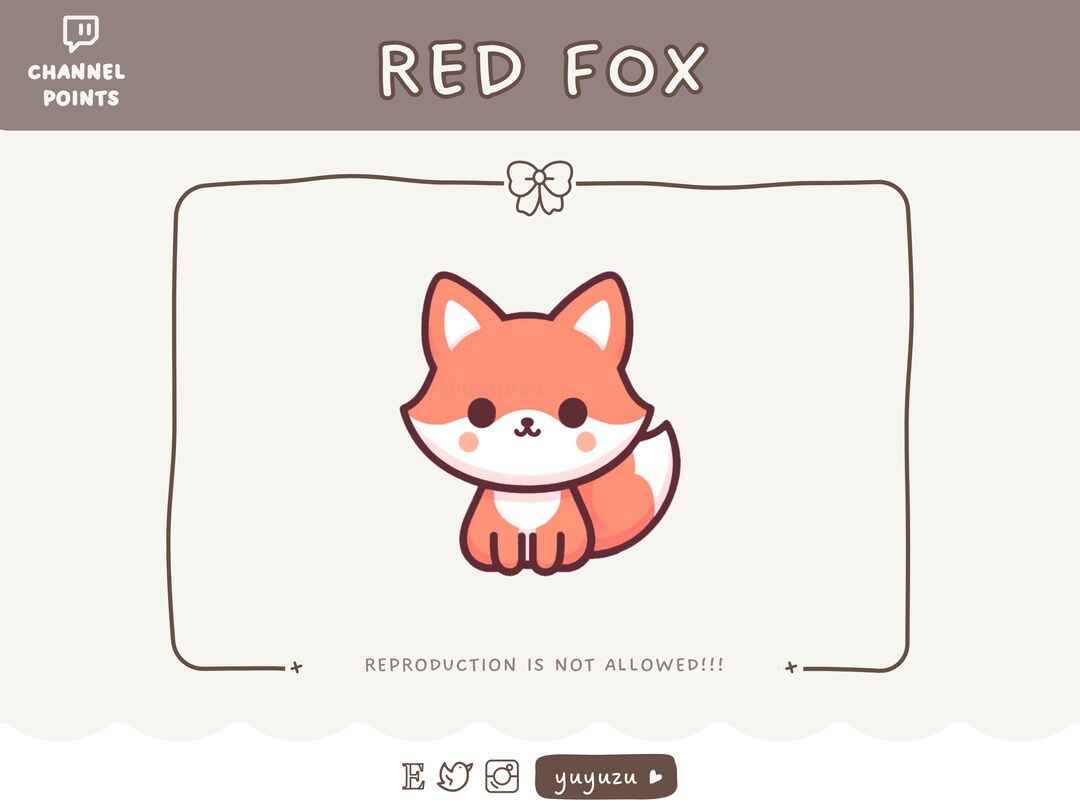 Red Fox | Channel Points | Twitch, Youtube, Discord | Cute, Kawaii ...