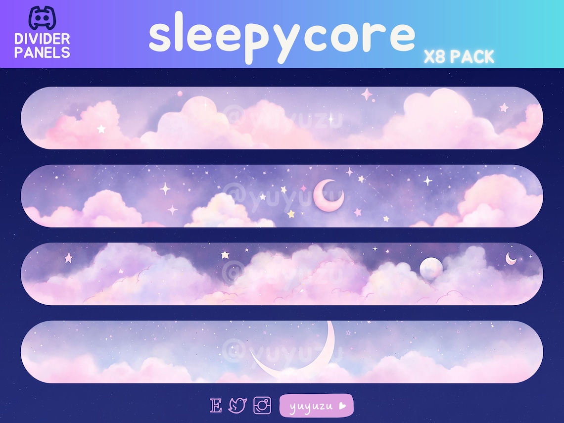 Dividers for Discord | Sleepycore Theme | Aesthetic | Cute | Discord ...