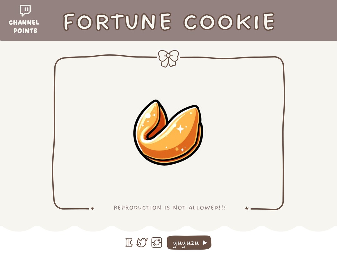 Fortune Cookie Emote | Channel Points | Twitch, Youtube, Discord | Cute ...