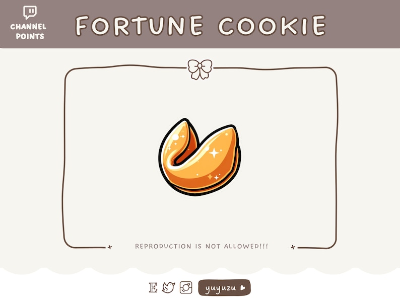 Fortune Cookie Emote | Channel Points | Twitch, Youtube, Discord | Cute ...