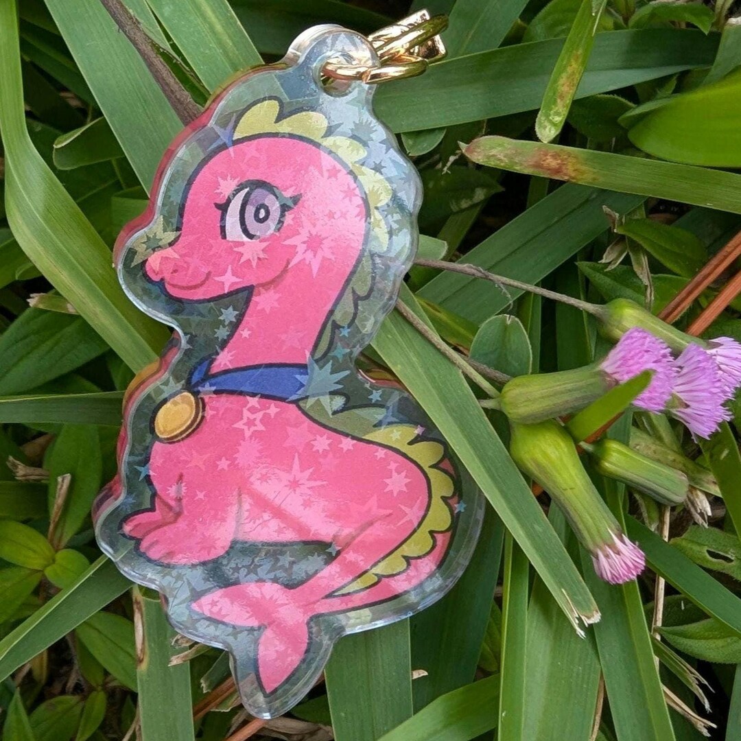 Serendipity Pink Dragon Holographic Keychain Charm - Etsy