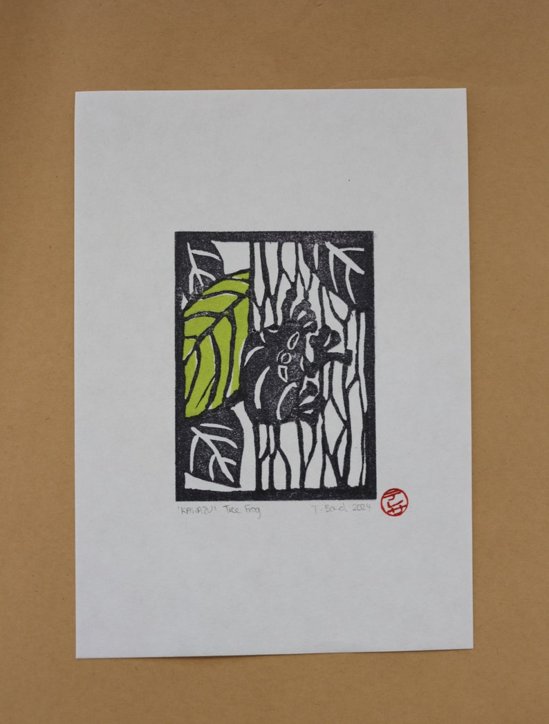 TREE FROG 'KAWAZU' Original Block Print Artwork - Etsy