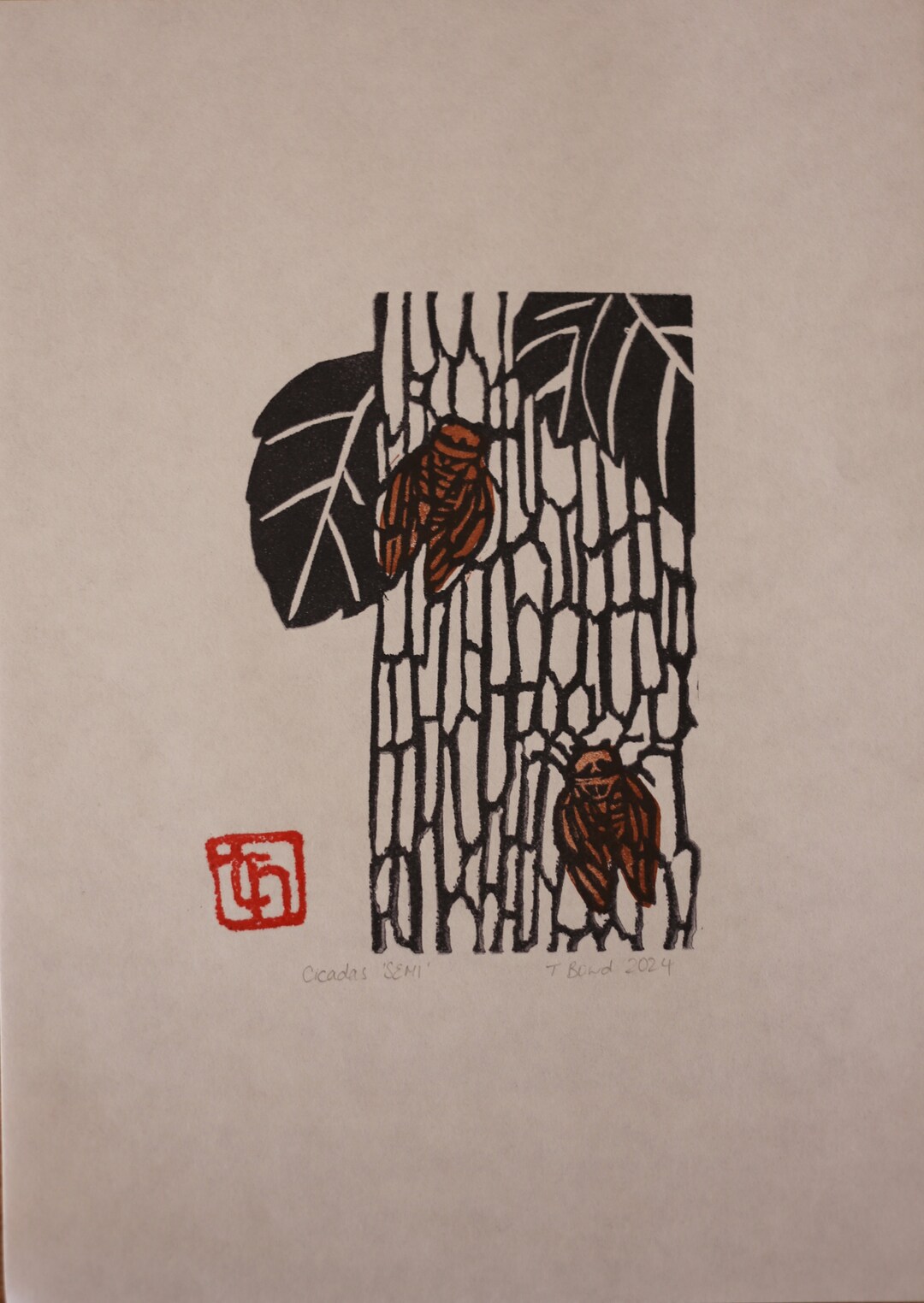 CICADAS 'SEMI' Original Block Print Artwork - Etsy