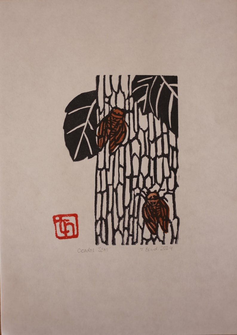 CICADAS 'SEMI' Original Block Print Artwork - Etsy
