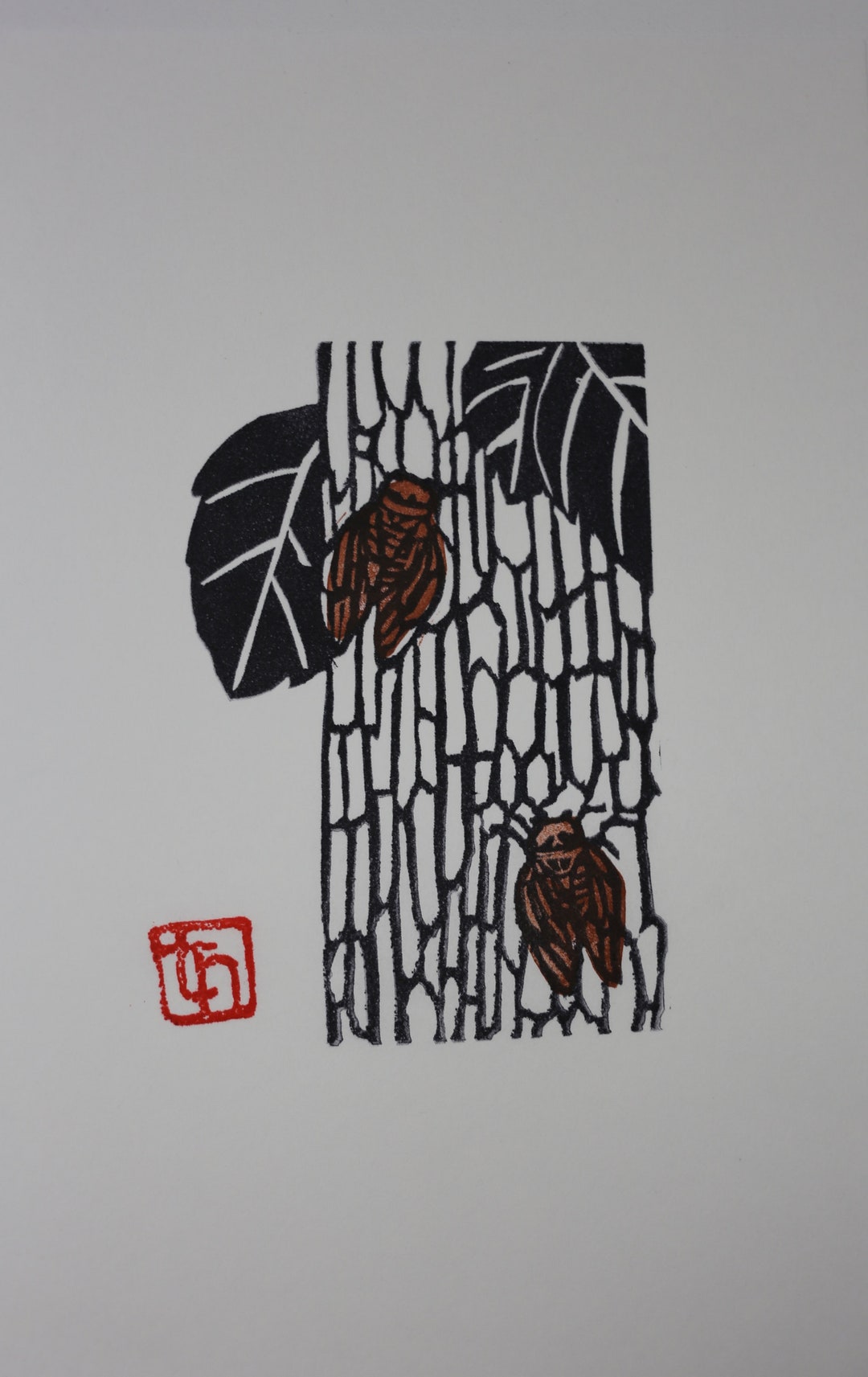CICADAS 'SEMI' Original Block Print Artwork - Etsy