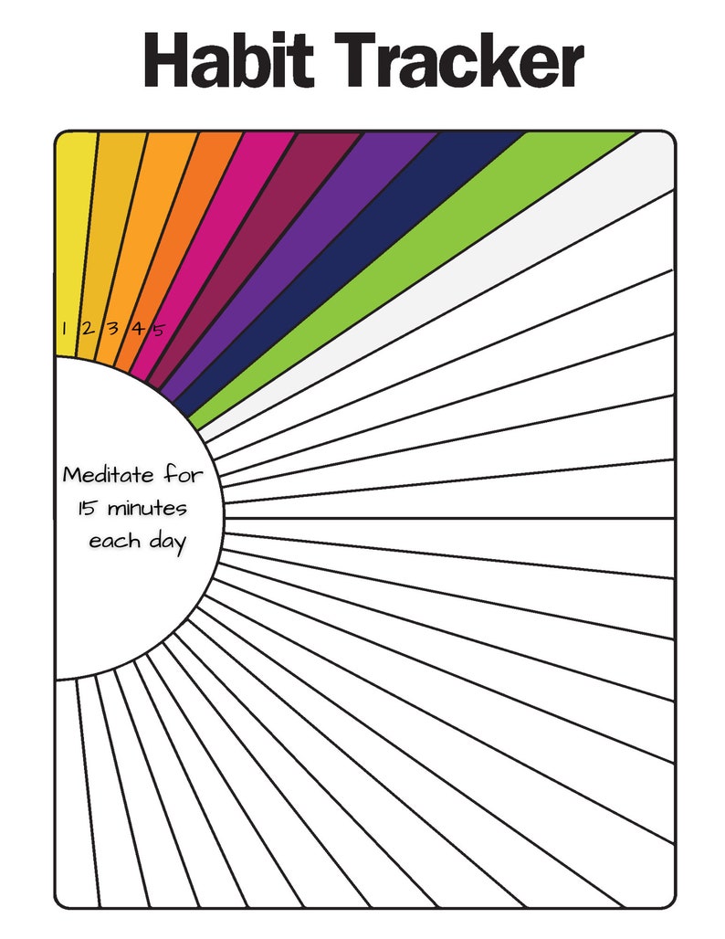 Sunny Habit Tracker Printable | Radial Mood Tracking | Simple and Fun ...