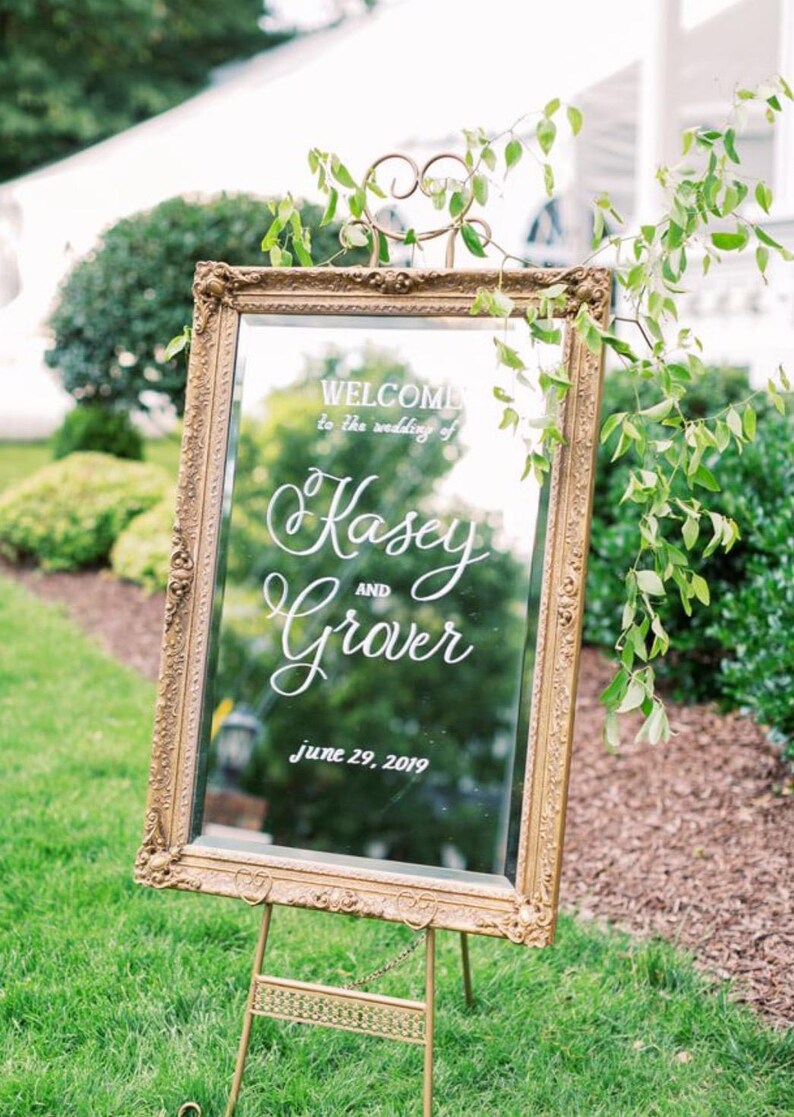 Custom Wedding Welcome Sign Vinyl Decal: Personalized DIY Sign ...