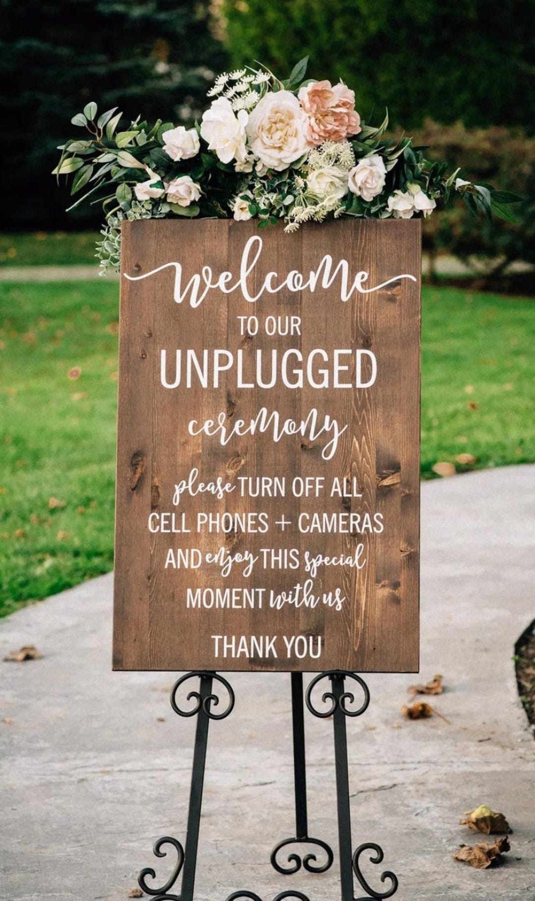 Unplugged Ceremony Sign Vinyl | Wedding Vinyl Lettering | Acrylic Sign ...