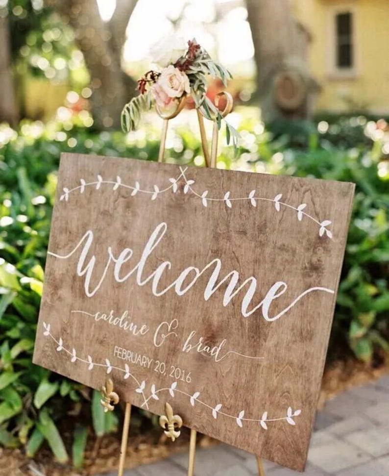 Custom Wedding Welcome Sign Vinyl Decal: Personalized DIY Sign ...