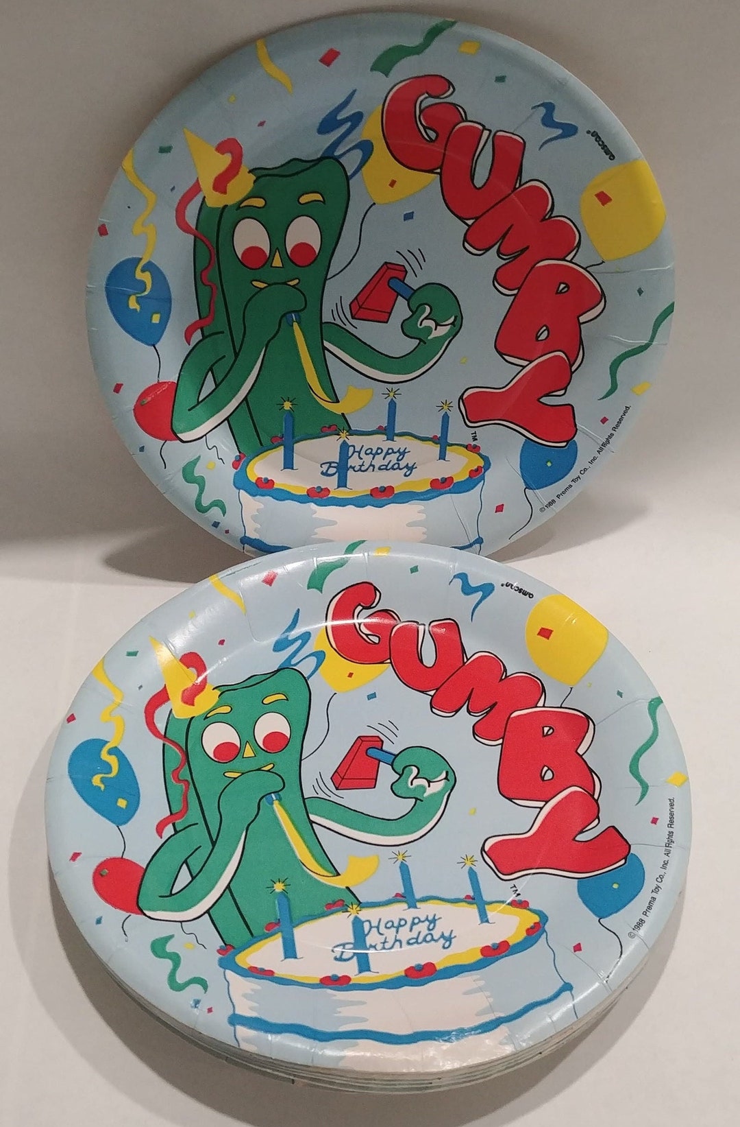 Vintage Gumby Paper Birthday Plates - 1988 - Not in Package - Etsy