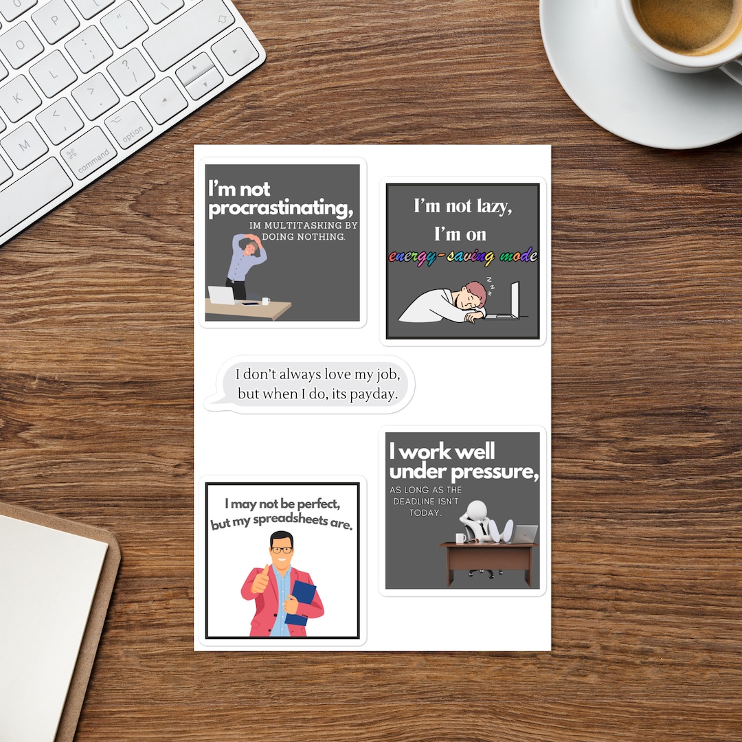 Funny Work Sticker Sheet | Workplace Humour | Gift for Colleauge ...