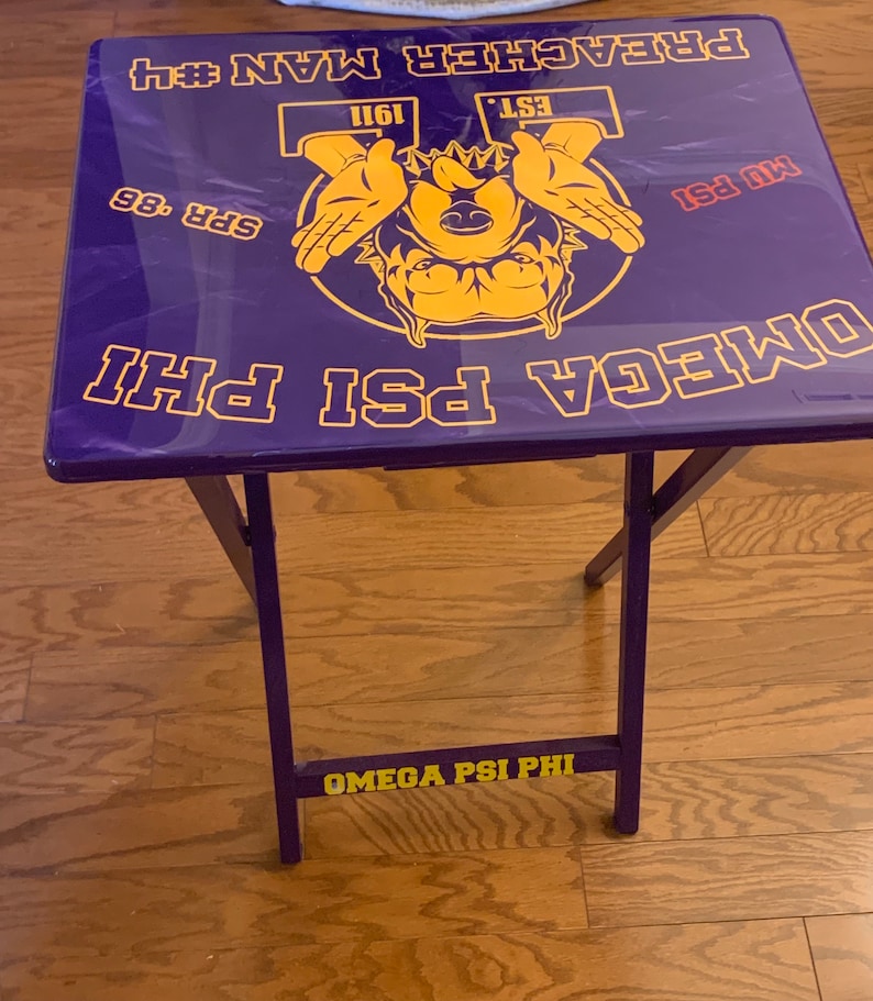 Custom Tv Tray Table, Sports Tv Table, Epoxy Tv Tray Table, Greek Tv ...