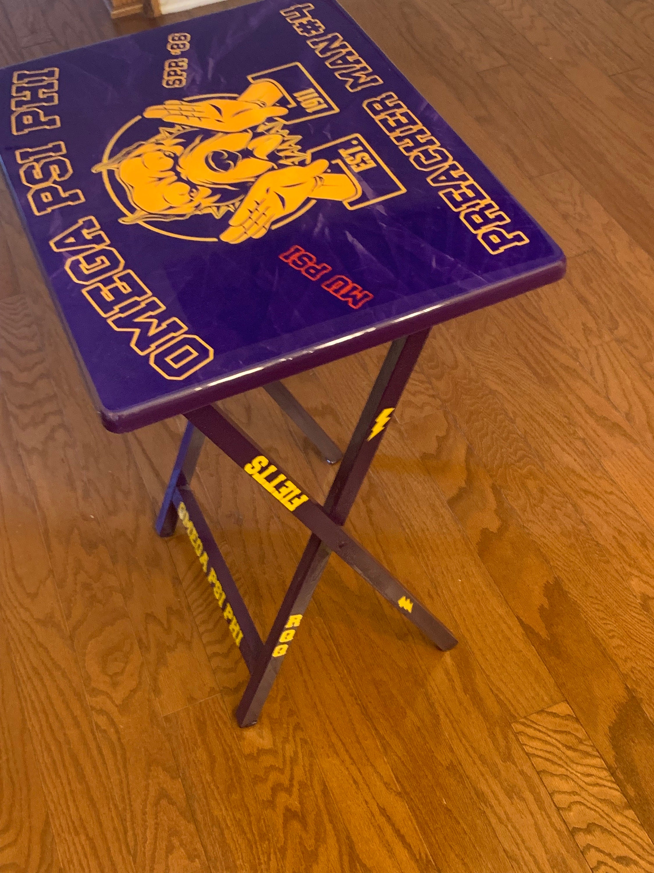 Custom Tv Tray Table, Sports Tv Table, Epoxy Tv Tray Table, Greek Tv ...
