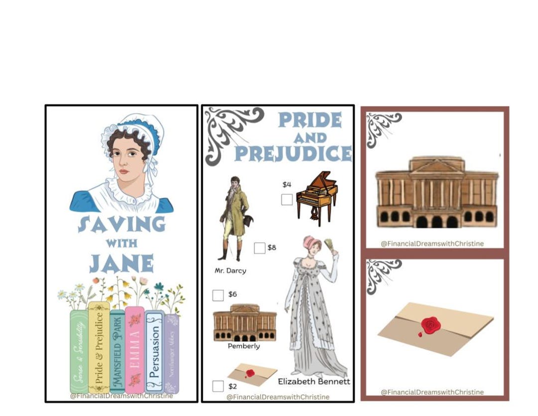 Jane Austen Savings Challenge Box * Save at Least 150! * Make Saving ...