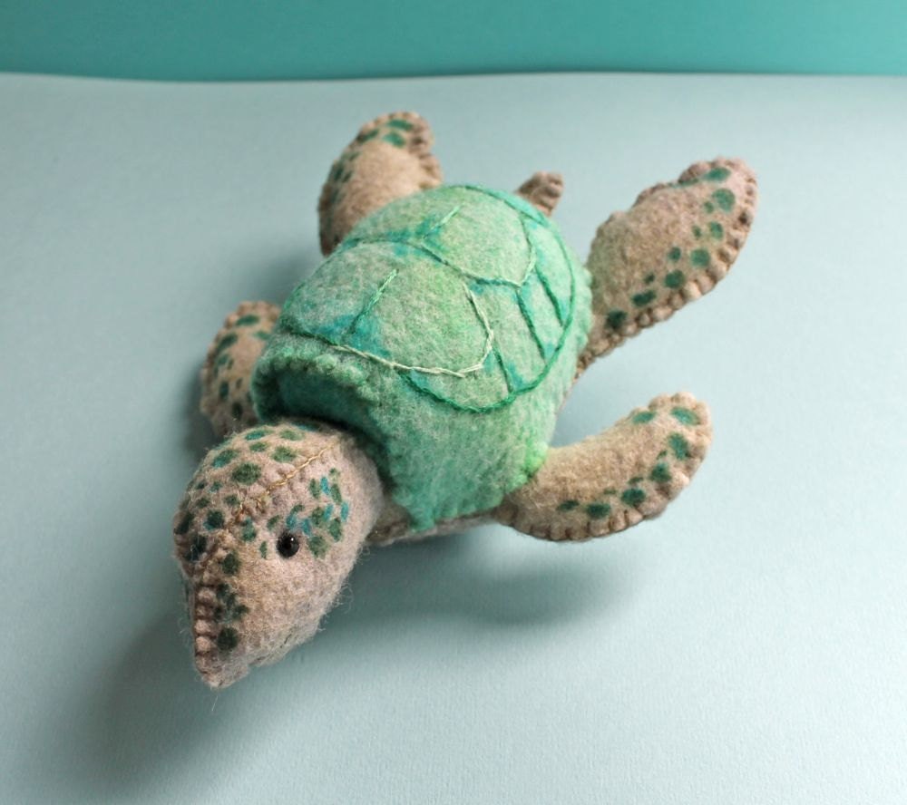 Swirly Turtle a Hand Sewn Turtle From Felt Waldorf Style - Etsy