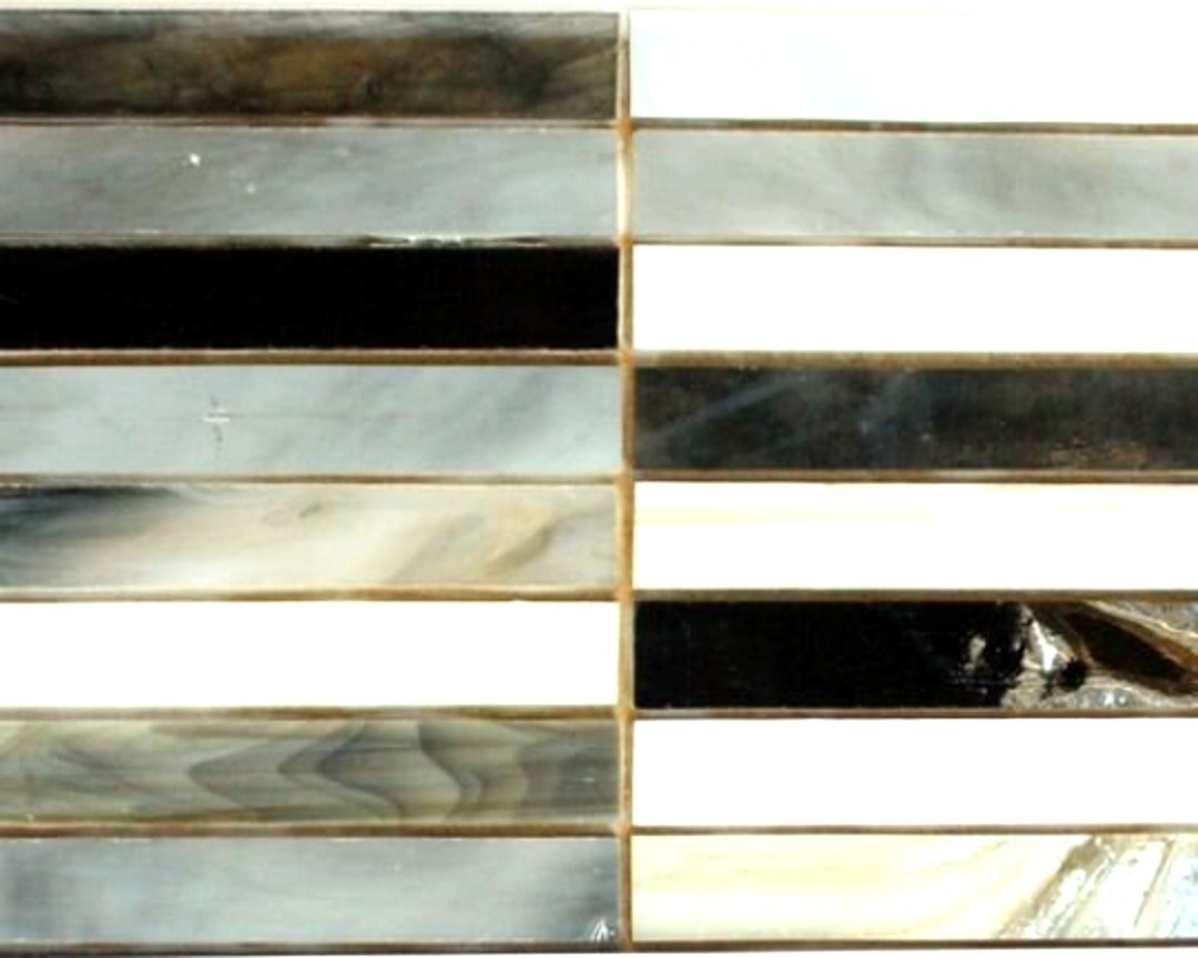 Black and White Glass Slivers for Mosaics or Stained Glass, Available ...
