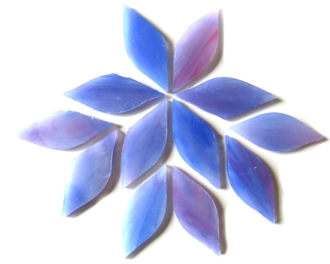 Very Berry SMALL Hand-cut Art Glass Petals for Mosaic or Stained Glass ...