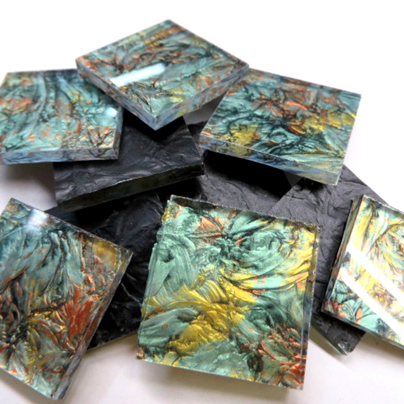 Green Copper Gold VG 189 Van Gogh Glass Hand Cut 1-inch - Etsy