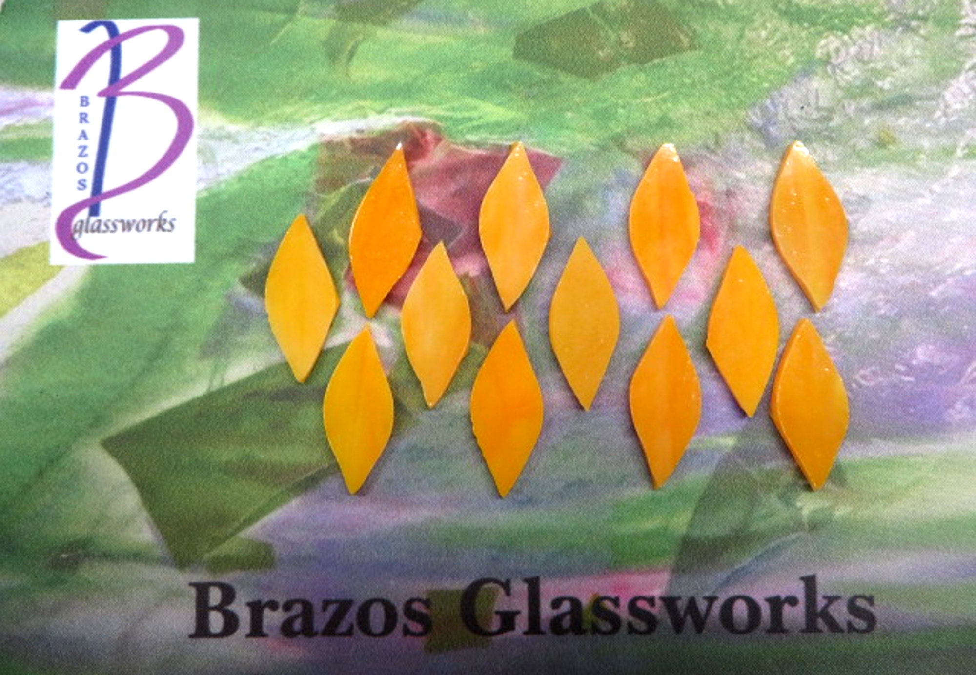 Mango Nectar SMALL Stained Glass Petal Shapes for Mosaics or Stained ...