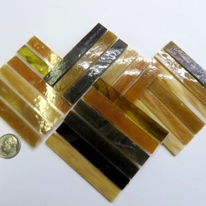Brown Leather Glass Slivers for Mosaics or Stained Glass; Available in ...