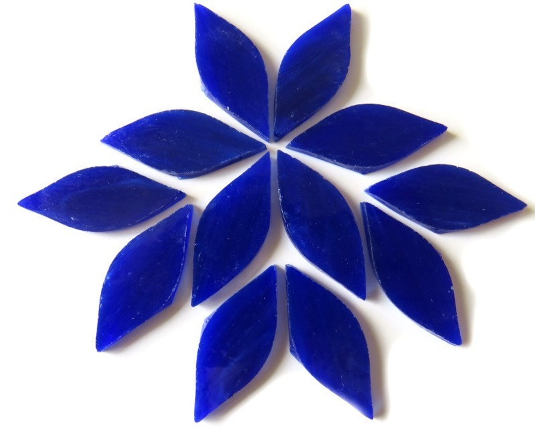 Lapis Blue SMALL Glass Petals for Mosaics or Stained Glass, Available ...