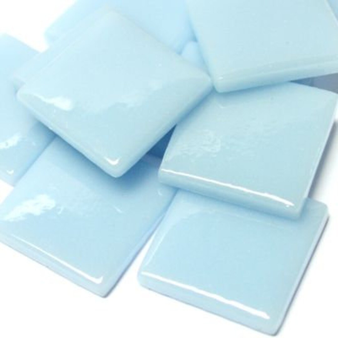 Aqua Ottoman (pate De Verre) Glass Mosaic Tiles, 1" (25mm) Square ...