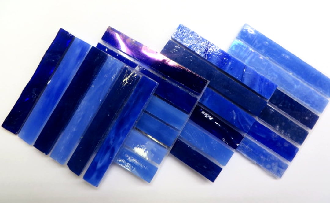 Blue Lagoon Glass Slivers for Mosaics or Stained Glass; Available in ...