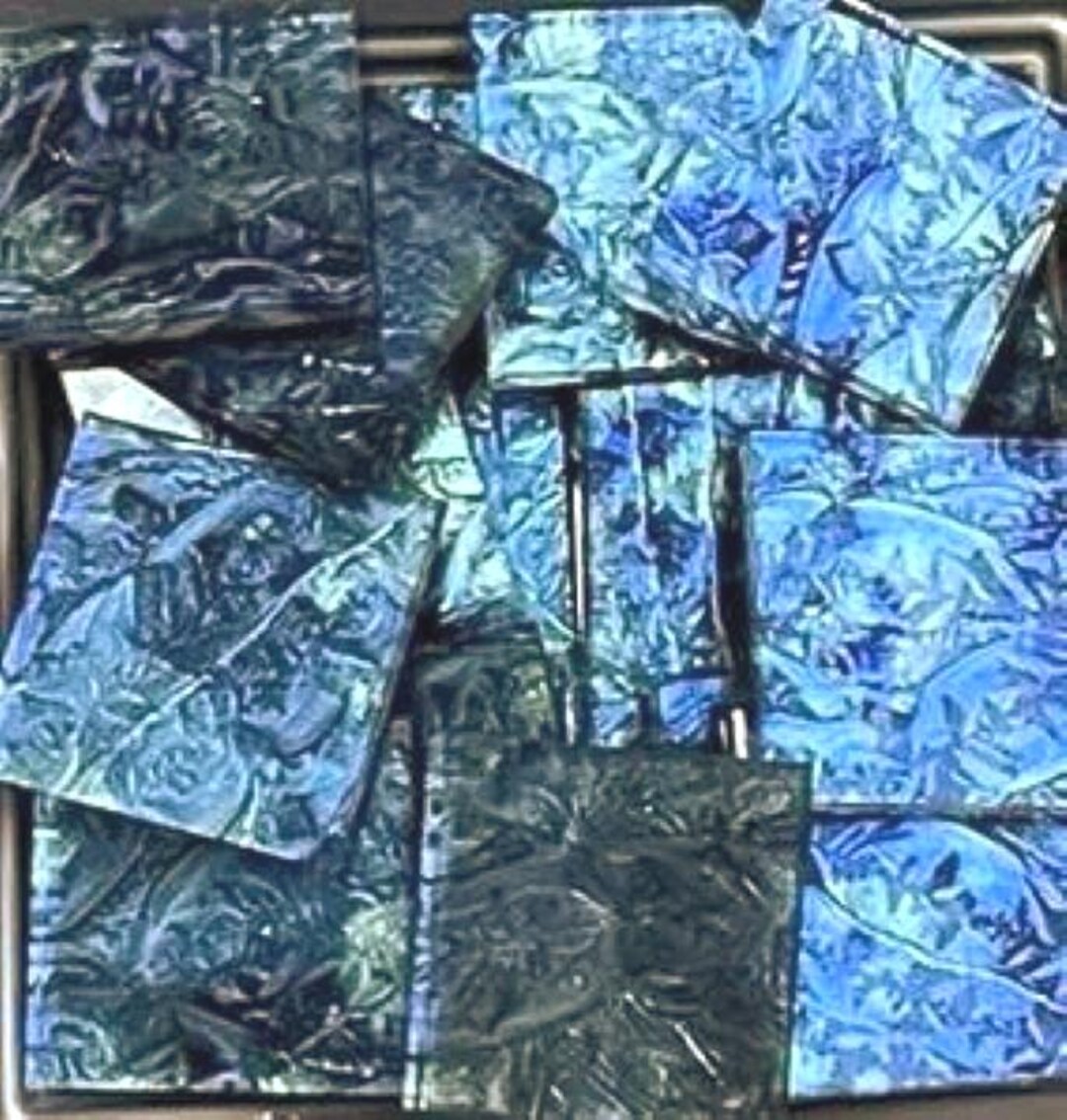 Blue Bluegreen (VG 360) Van Gogh Glass 1" Square Tiles for Mosaics ...