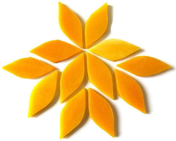 Mango Nectar SMALL Stained Glass Petal Shapes for Mosaics or - Etsy