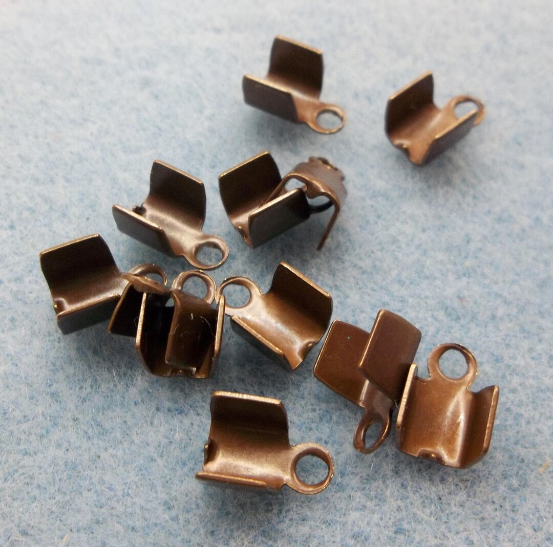 Crimps, Bronze Fold Over Crimps 4 Mm by Vintage, Pkg of 12 Crimps - Etsy