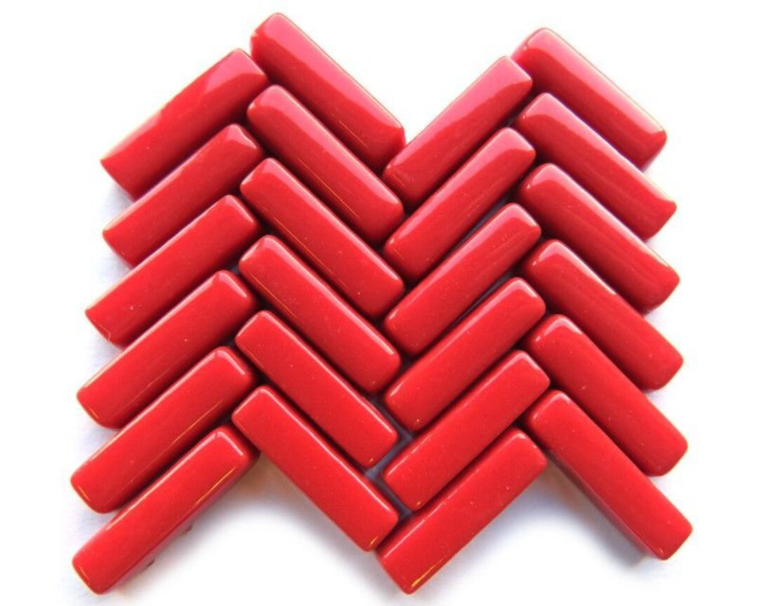 BOLD RED Stix, Glass Rectangles for Mosaics, Available in Quantities of ...