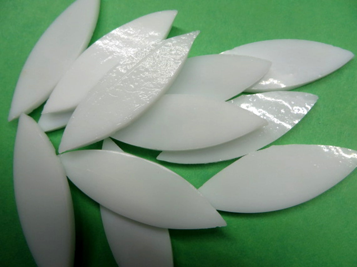 Pure White LARGE Glass Petals for Mosaics or Stained Glass; Available ...