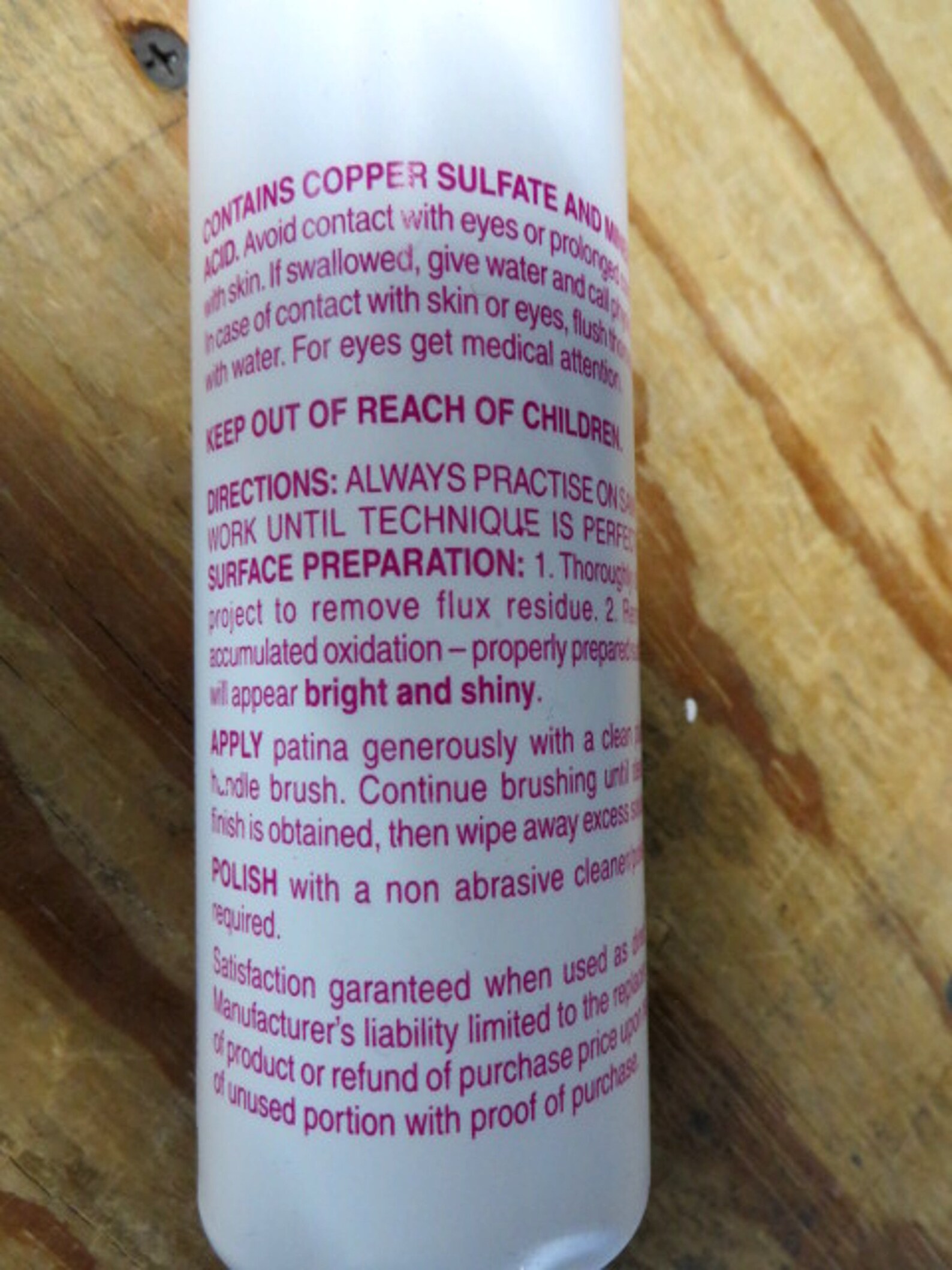 Patina, Super Brite Copper Patina for Solder by Novacan - 8 Oz Bottle ...