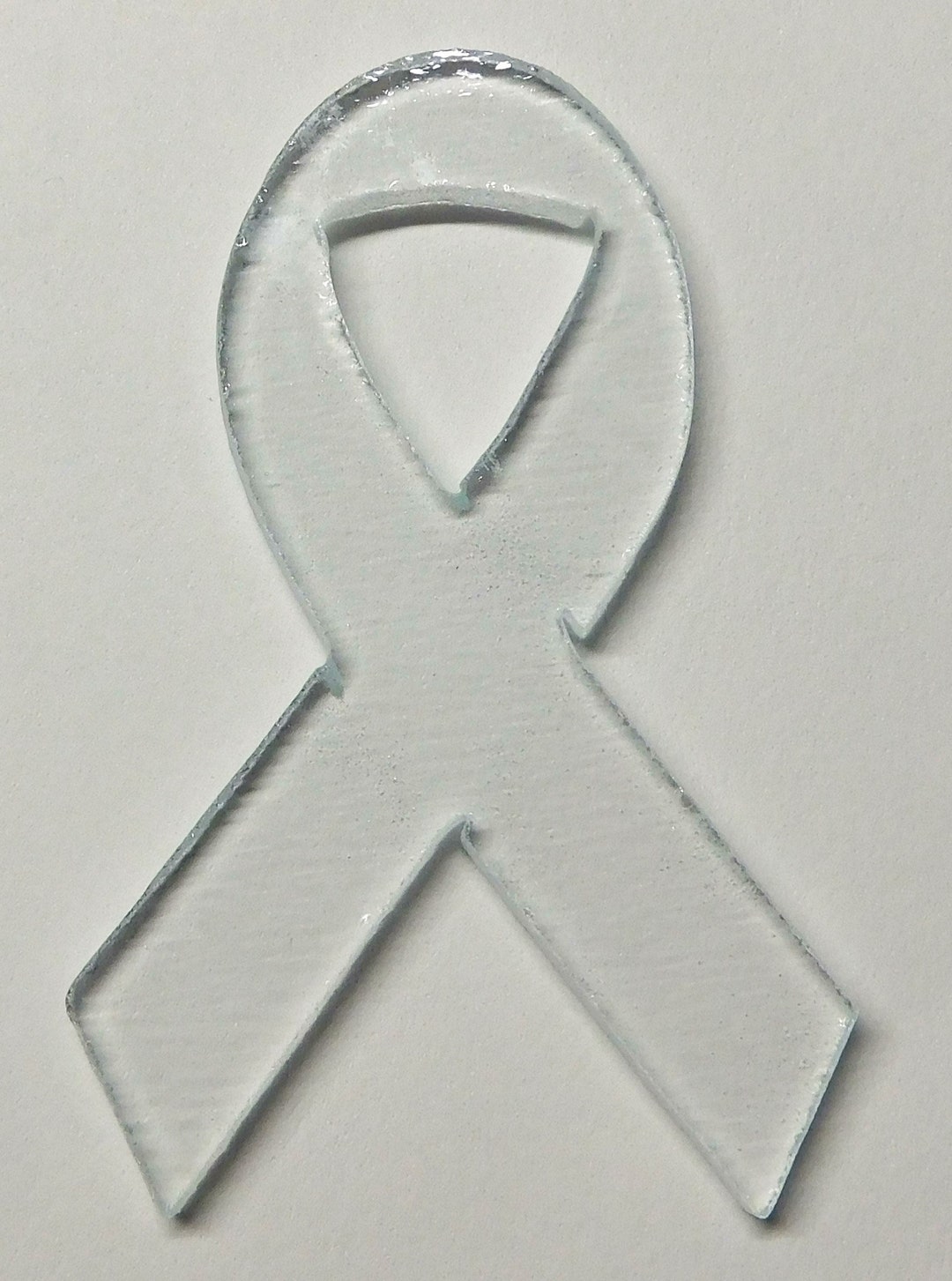 Remembrance Ribbon Clear Glass Base, Fusible COE 96, Approximately 3" T ...