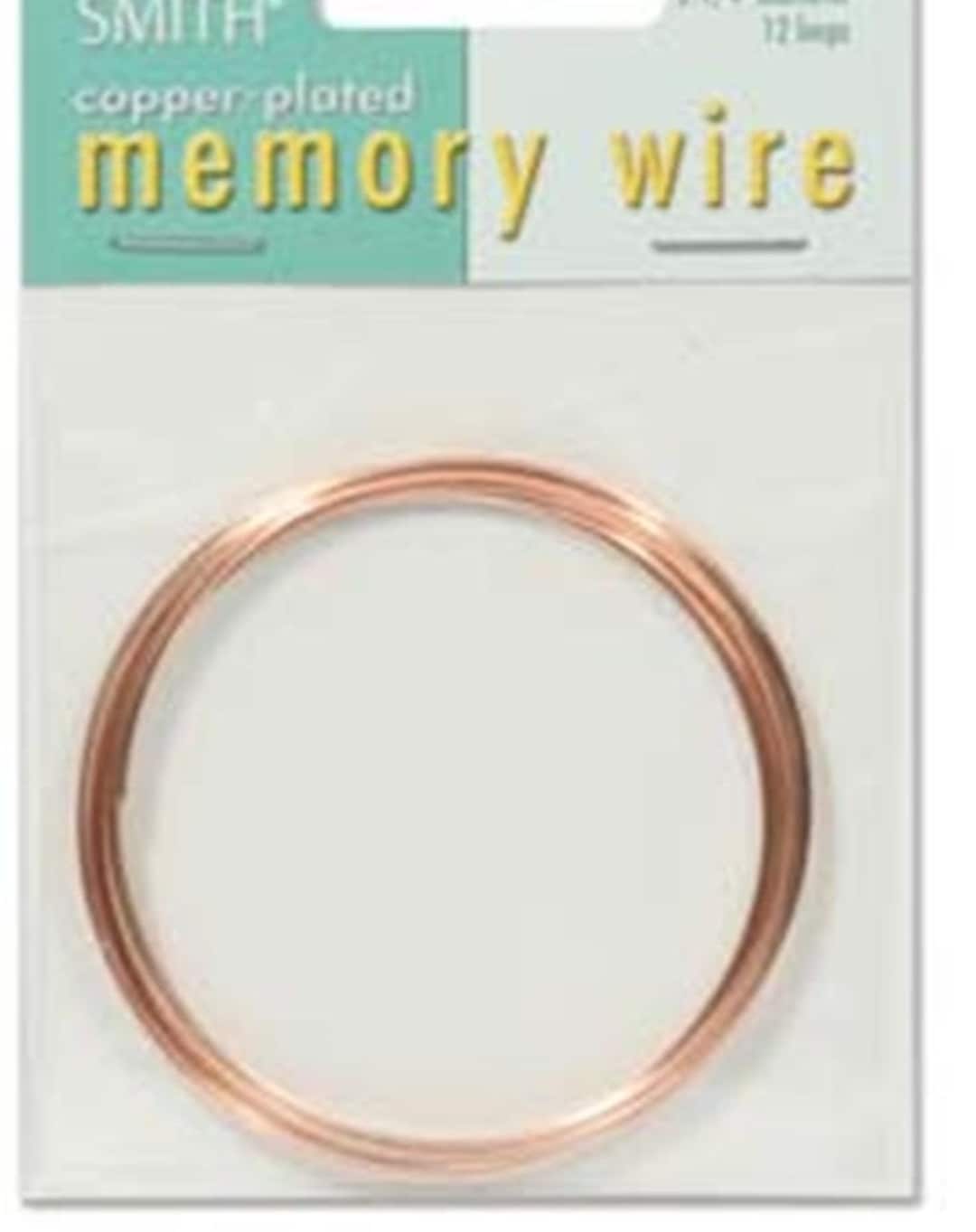 Memory Wire Copper Plated Stainless Steel Memory Wire, 12 Loops, 2.5 ...