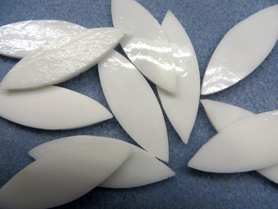Pure White LARGE Glass Petals for Mosaics or Stained Glass - Etsy