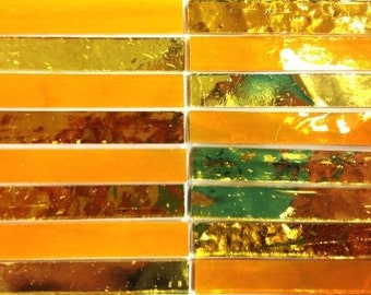 Orange Mashup Glass Slivers 2-1/2 X 3/8 for Mosaics or Stained Glass ...