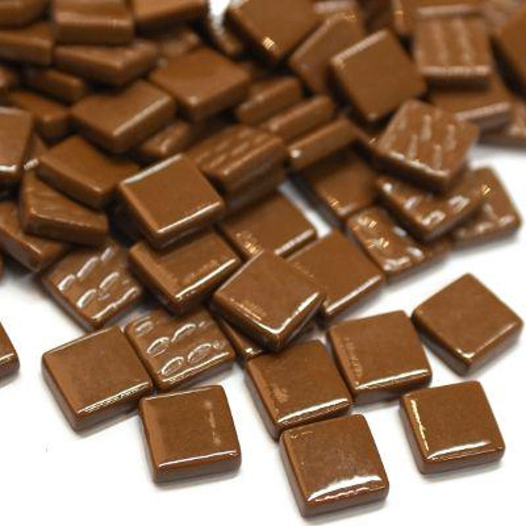 Coffee Brown Glass Ottoman (pate De Verre) Glass Mosaic Tile; 1/2" (12 ...