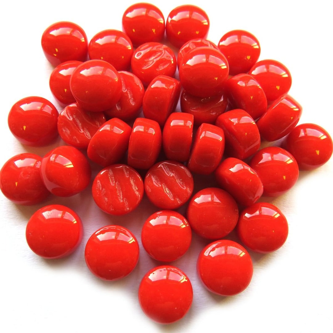Bright Red Darling Dotz Glass Dots for Mosaics; Available in 2 Oz & 4 ...