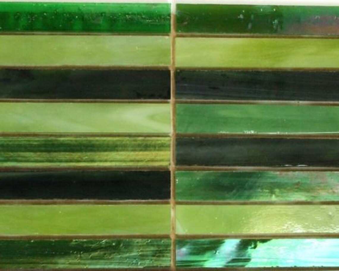 Green Salad Glass Slivers (2-1/2" X 3/8") for Mosaics or Stained Glass ...
