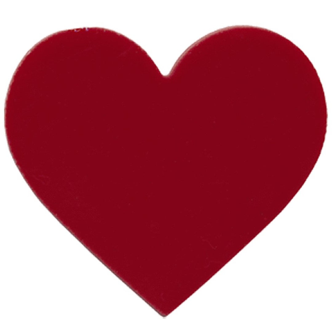 Red Clear transparent Iridized Glass 1-1/2 Heart, COE 96 - Etsy